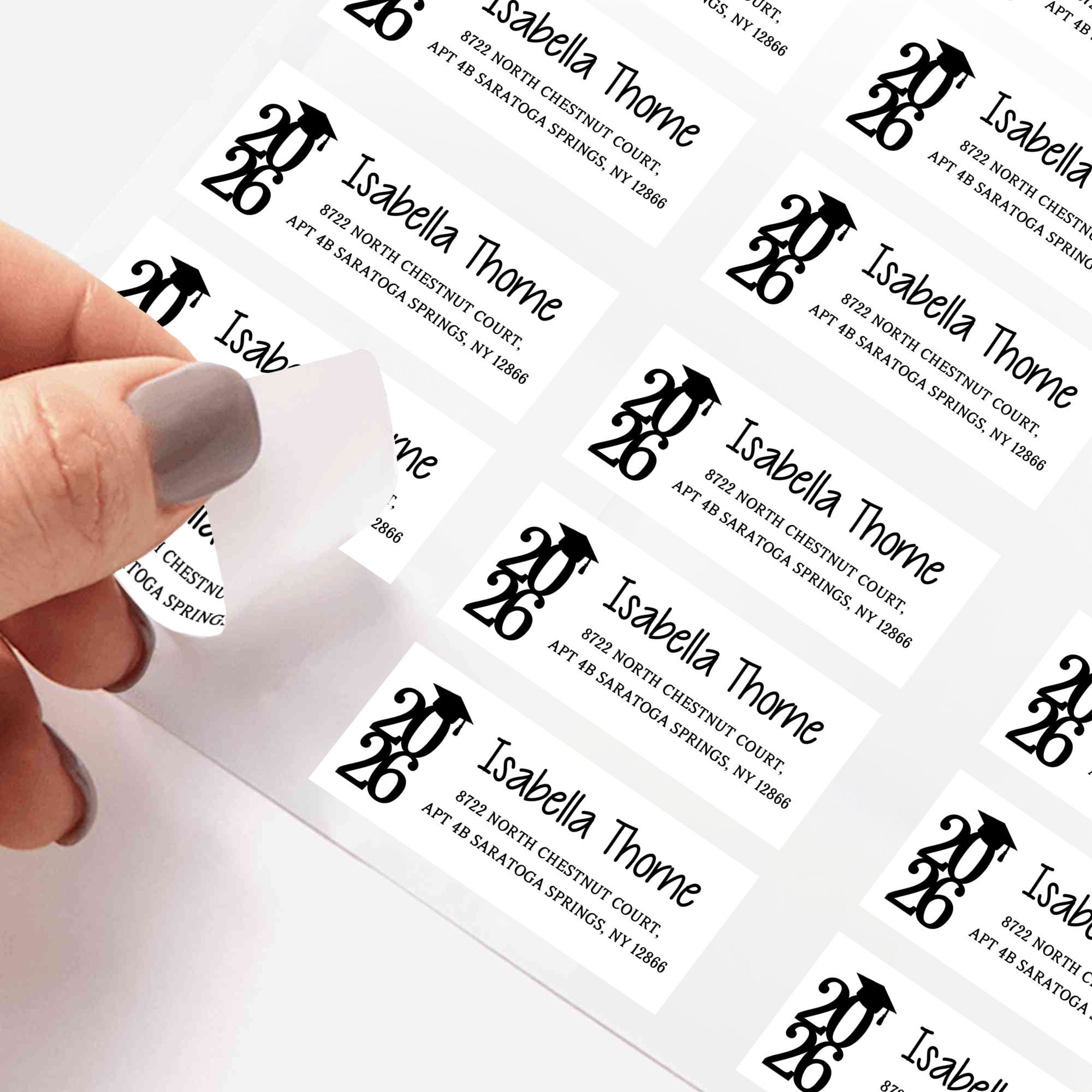 Personalised Graduation Cap Return Address Labels with Name and Year ...