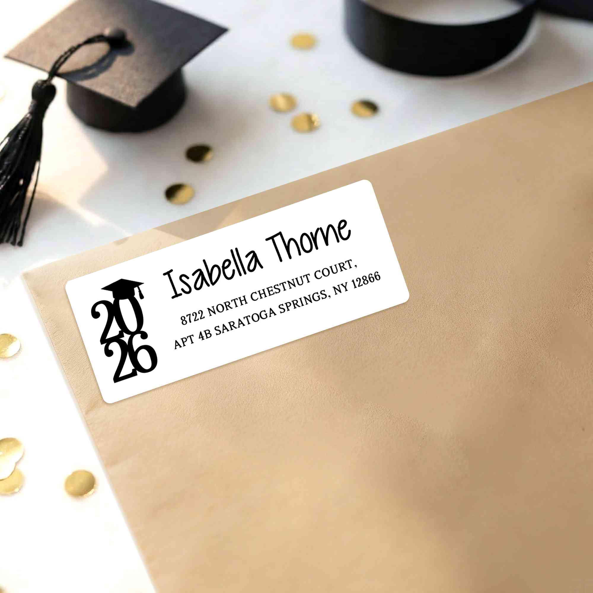 Personalised Graduation Cap Return Address Labels with Name and Year ...